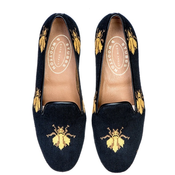 Stubbs & Wootton | Shoes | Stubbs Wootton Bee Black Needle Point ...